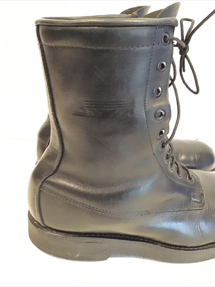 Vintage Addison Shoe Company Black Steel-toe Boots Mens 9.5W Leather ...