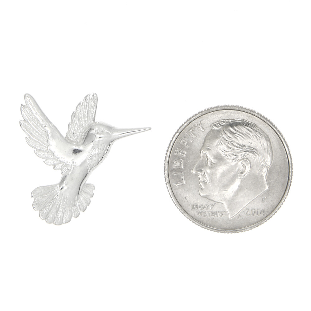 Sterling Silver Polished Flying Hummingbird Bird Charm or Pendant | eBay