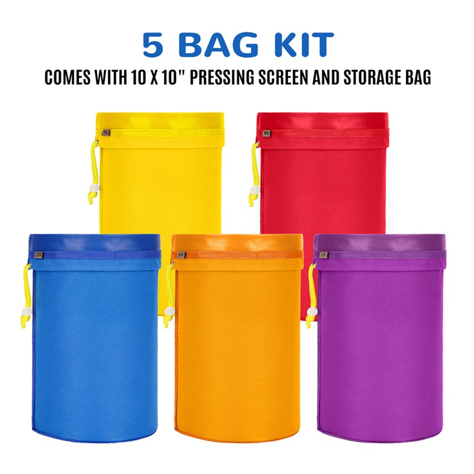 Bubble Bags 5 Bag Set Herbal Ice Bubble Hash Bags Essence Extractor Kit ...