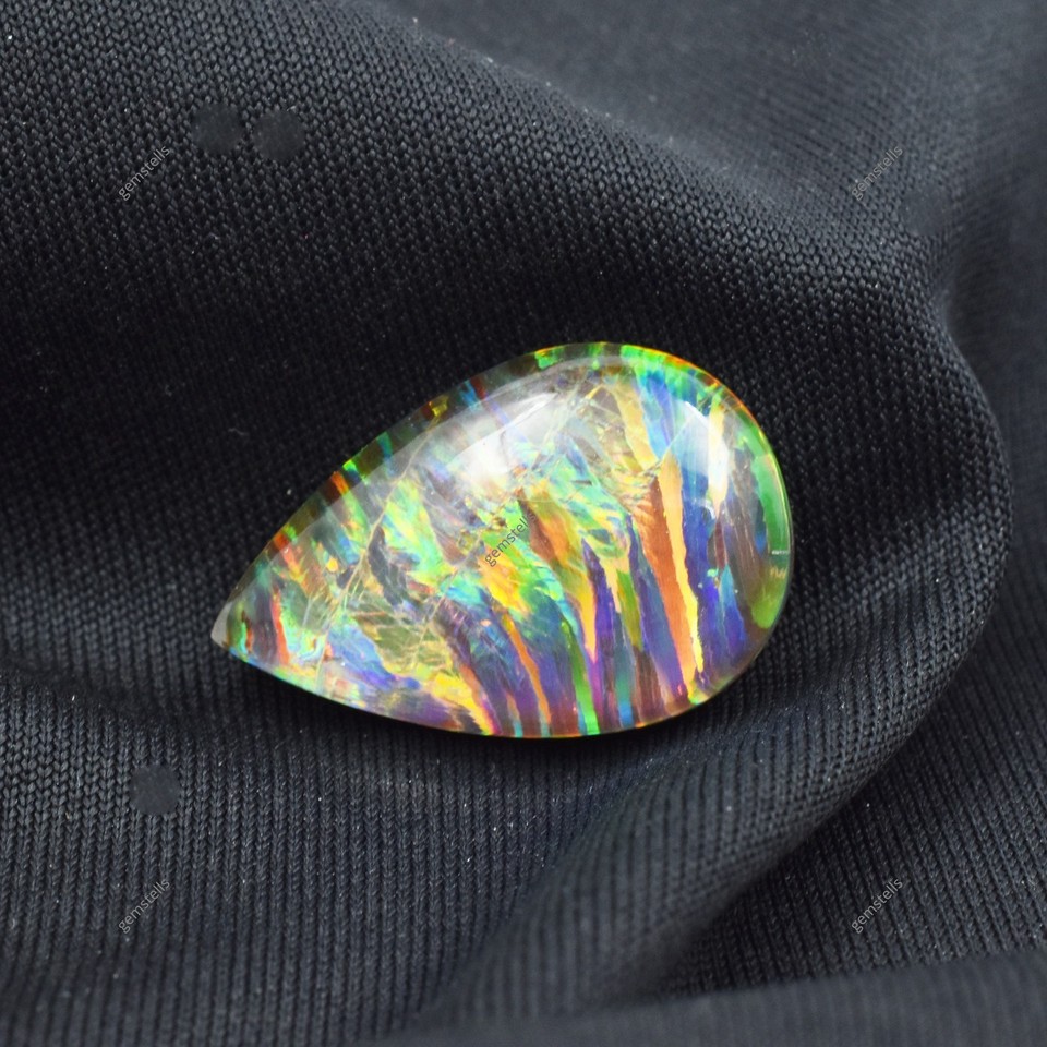CERTIFIED Opal Multi-Color Opal Pear Cut 13.75 Carat Natural Loose ...