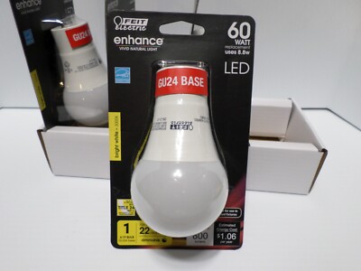 Feit Electric Enhance 60-Watt Bright White LED GU24 Base 3000K box of 4 ...