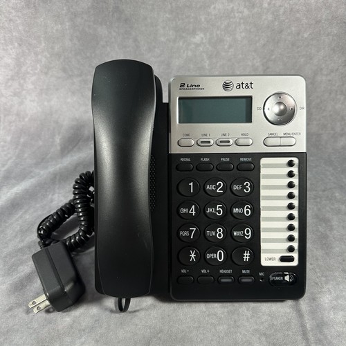 AT&T ML17929 2-Line Corded Telephone, Black W/ Power Cord And Stand ...