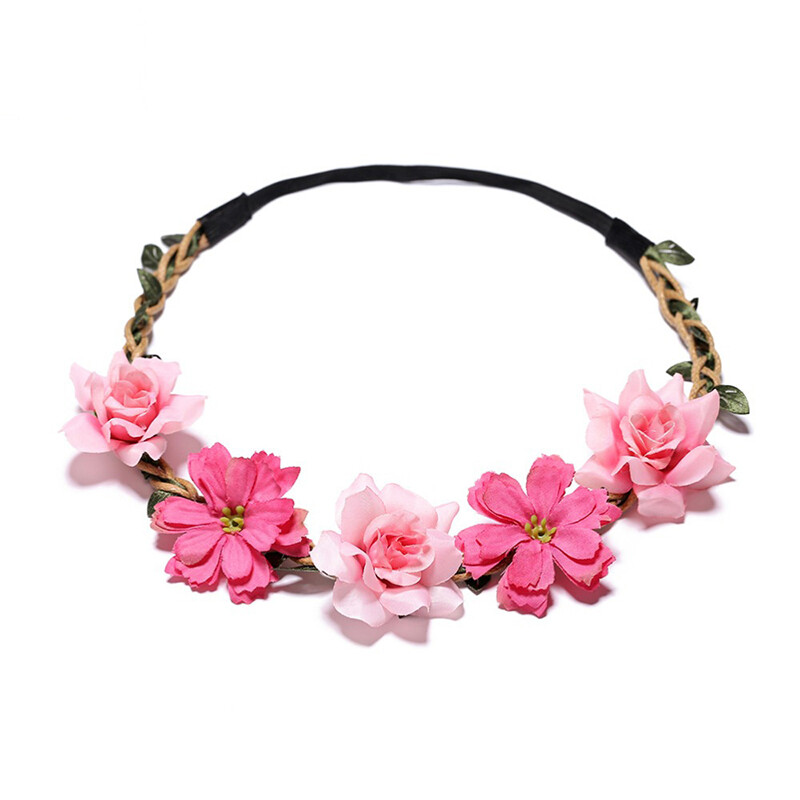 Flower Headband Head Garland Hair Band Crown Wreath Festival Boho Beach ...
