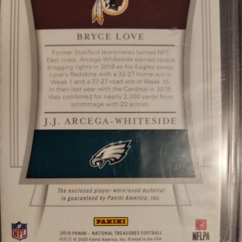 2019 Panini National Treasures - Rookie NFL Gear Combo Materials Prime ...