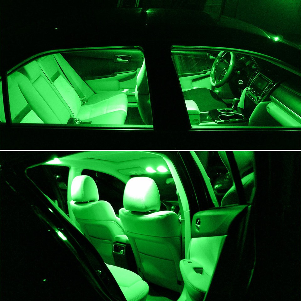 50X T10 2825 168 194 Green LED Interior Dome Map Trunk Vanity Mirror ...