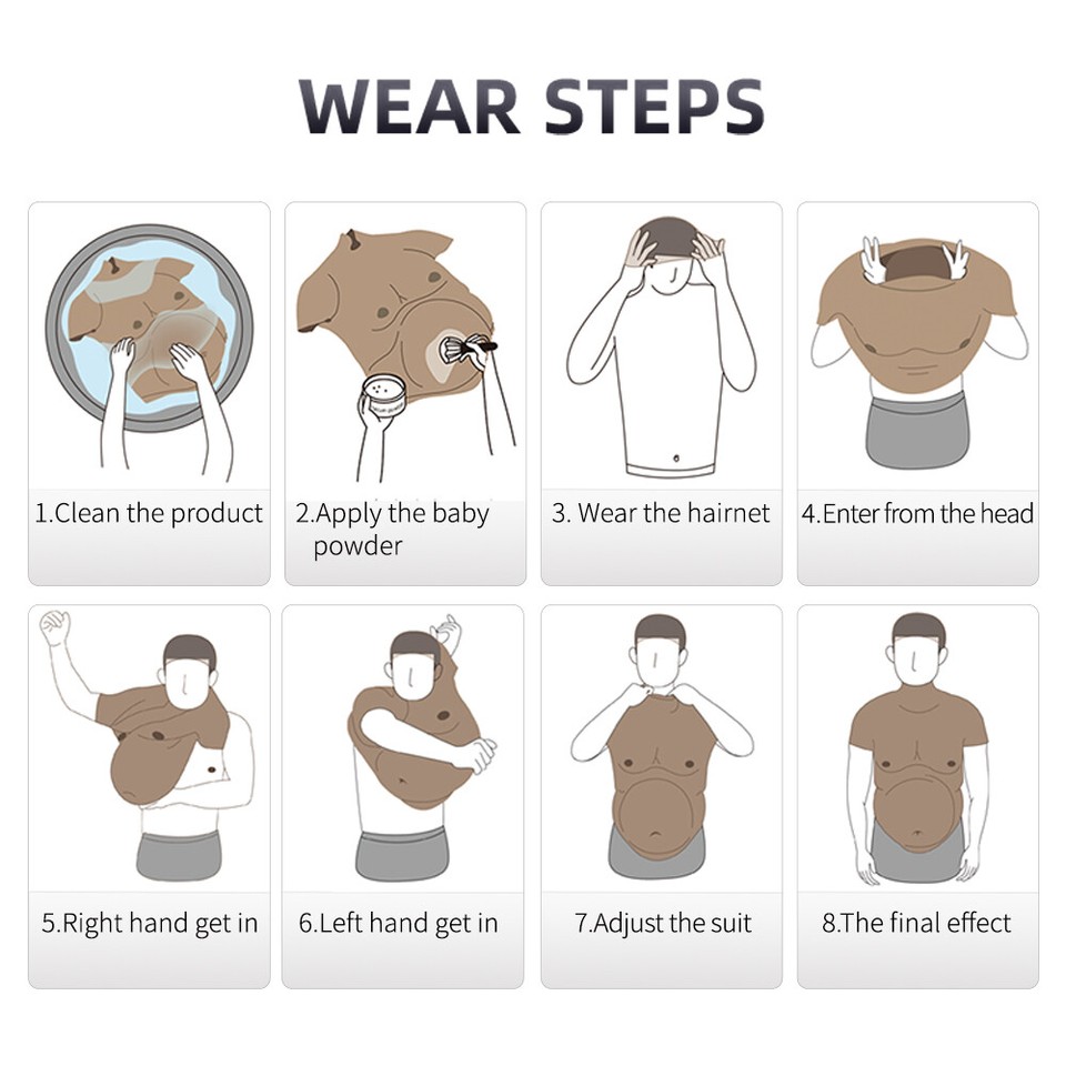 SMITIZEN Silicone Upper Body Suit Fake Beer Belly Fat Belly for Cosplay ...