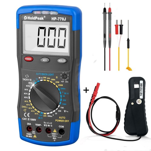 Automotive Digital Multimeter Engine Analyser Dwell Tach RPM Meter ...