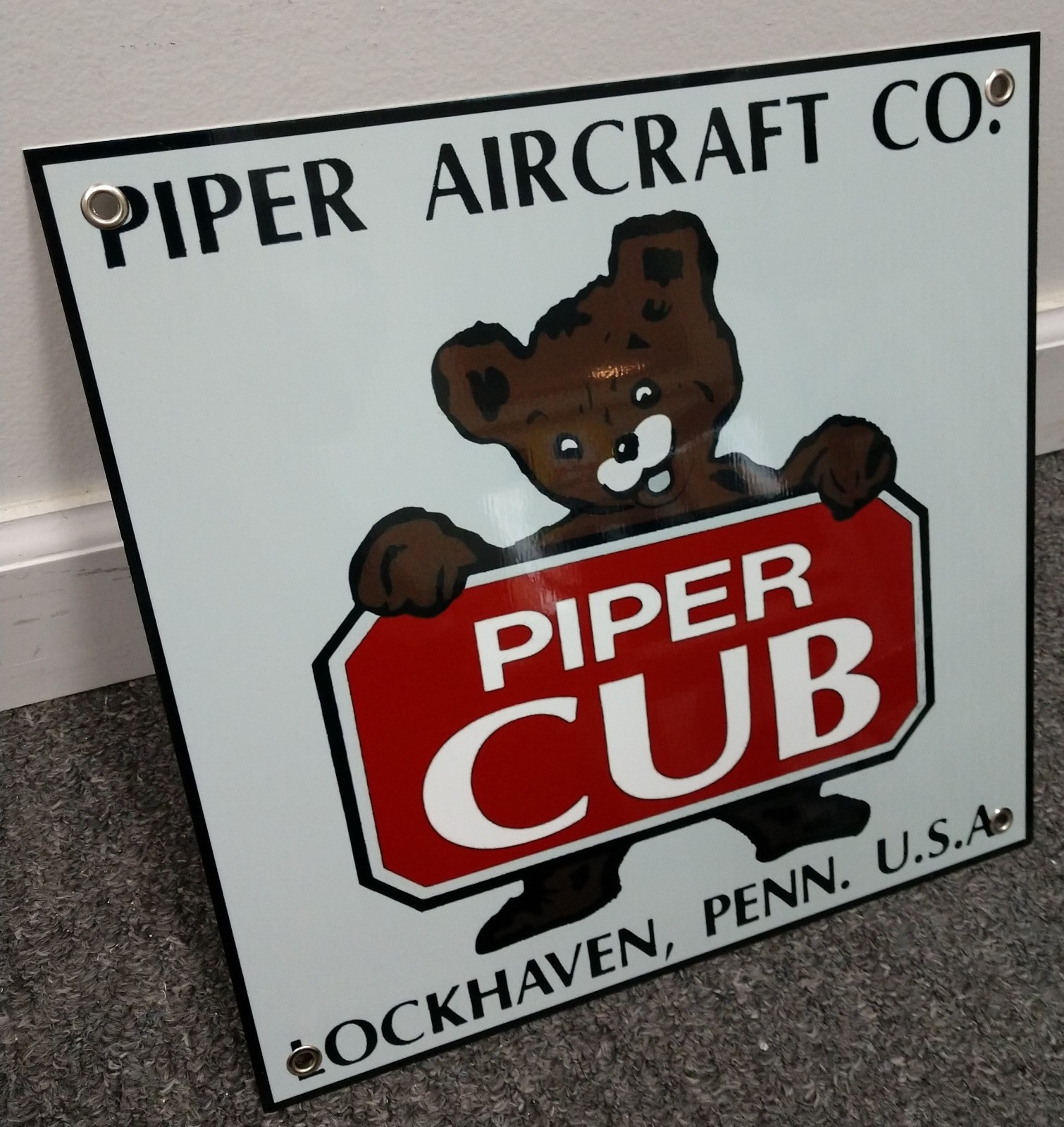 Piper aircraft Cub sign ... Pilot Airline Airport Airplane .. FREE ship ...