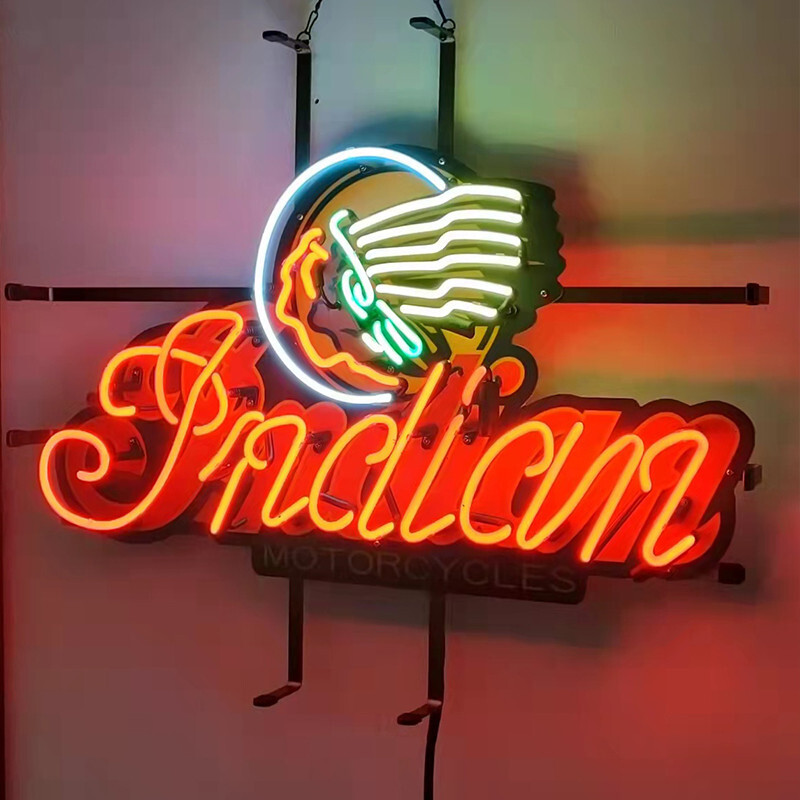 Indian Motor Neon Sign 24"x20" Home Bar Man Cave Club Wall Decor ...