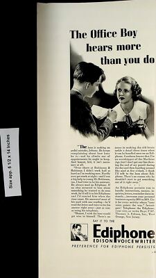 1937 Office Edison Ediphone Voicewriter Vintage Print Ad 5051 | eBay
