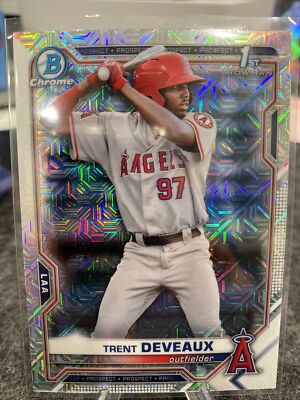 2021 Bowman Chrome Mojo Refractor #BCP-94 Trent Deveaux 1st - Angels | eBay
