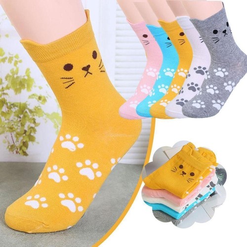 Cute Winter Cat Paw Socks Breathable Warm Knitting Socks Women | eBay