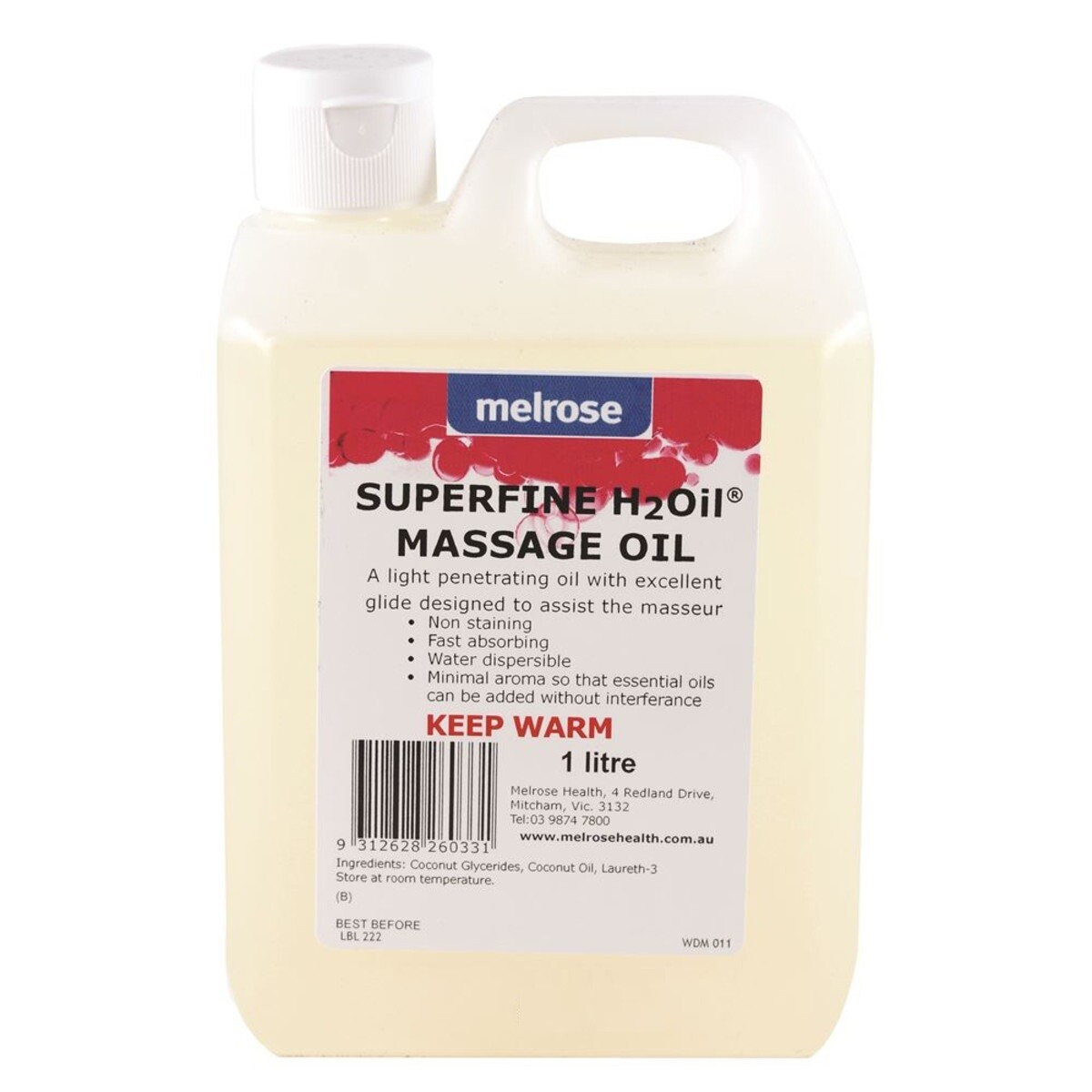 Melrose H2Oil Superfine Massage Oil 1 Litre (1L) H2 Oil | eBay