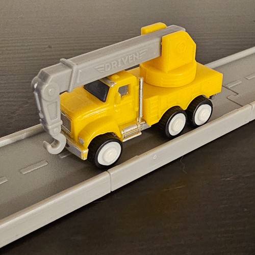 Yellow Crane Truck NEW Road To Gold Driven Battat Pocket Micro Toy Car ...