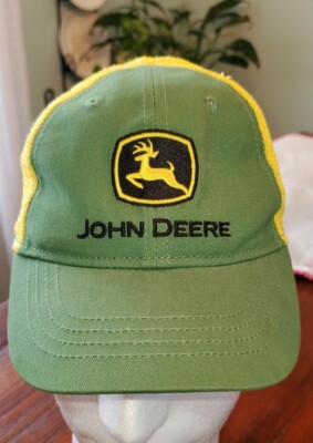 John Deere Logo Green Yellow Mesh Snapback Tractor Hat Cap Toddler 2-4 ...