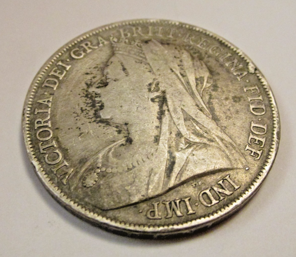 1899 One Crown Queen Victoria Veiled Head Sterling Silver # | eBay UK