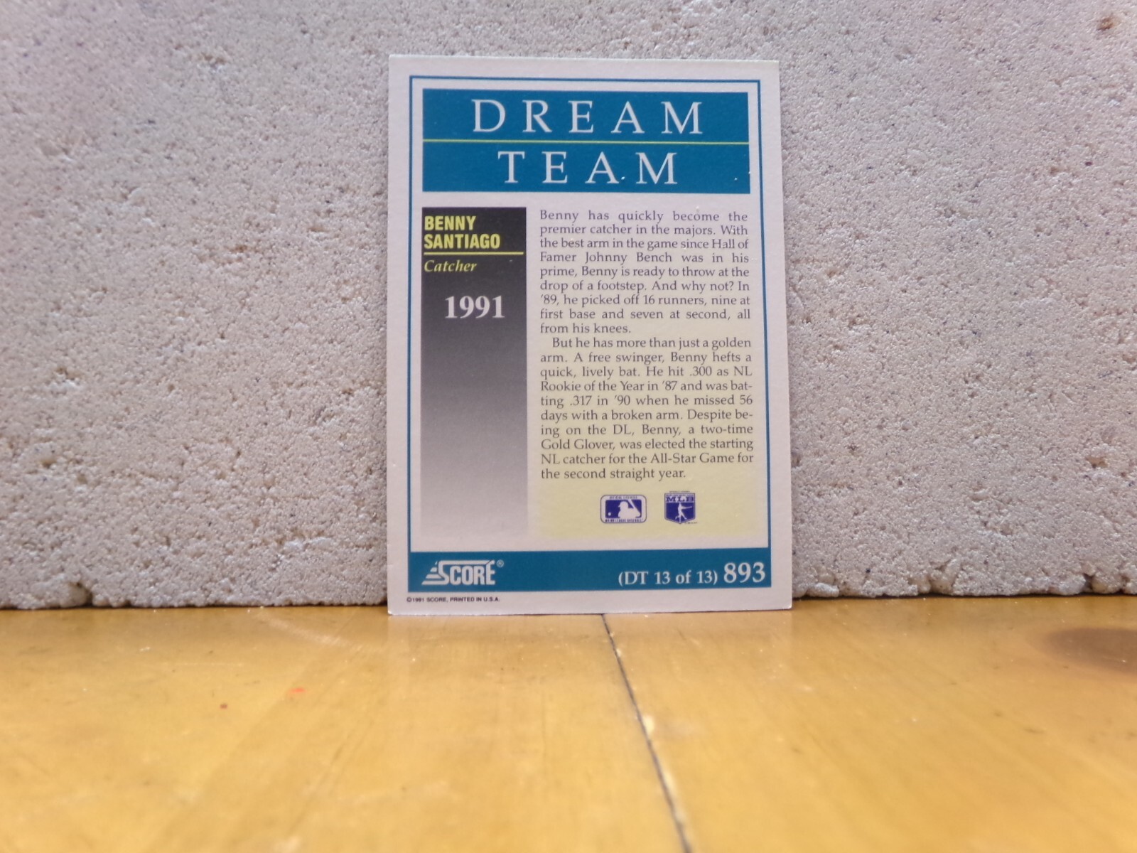 SCORE DREAM TEAM BASEBALL CARD CHASER BENITO "BENNY" SANTIAGO SAN DIEGO ...