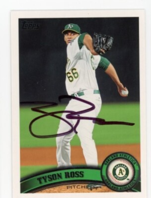 SIGNED BASEBALL CARD AUTO 2011 TOPPS TYSON ROSS OAKLAND A's #US313 ...