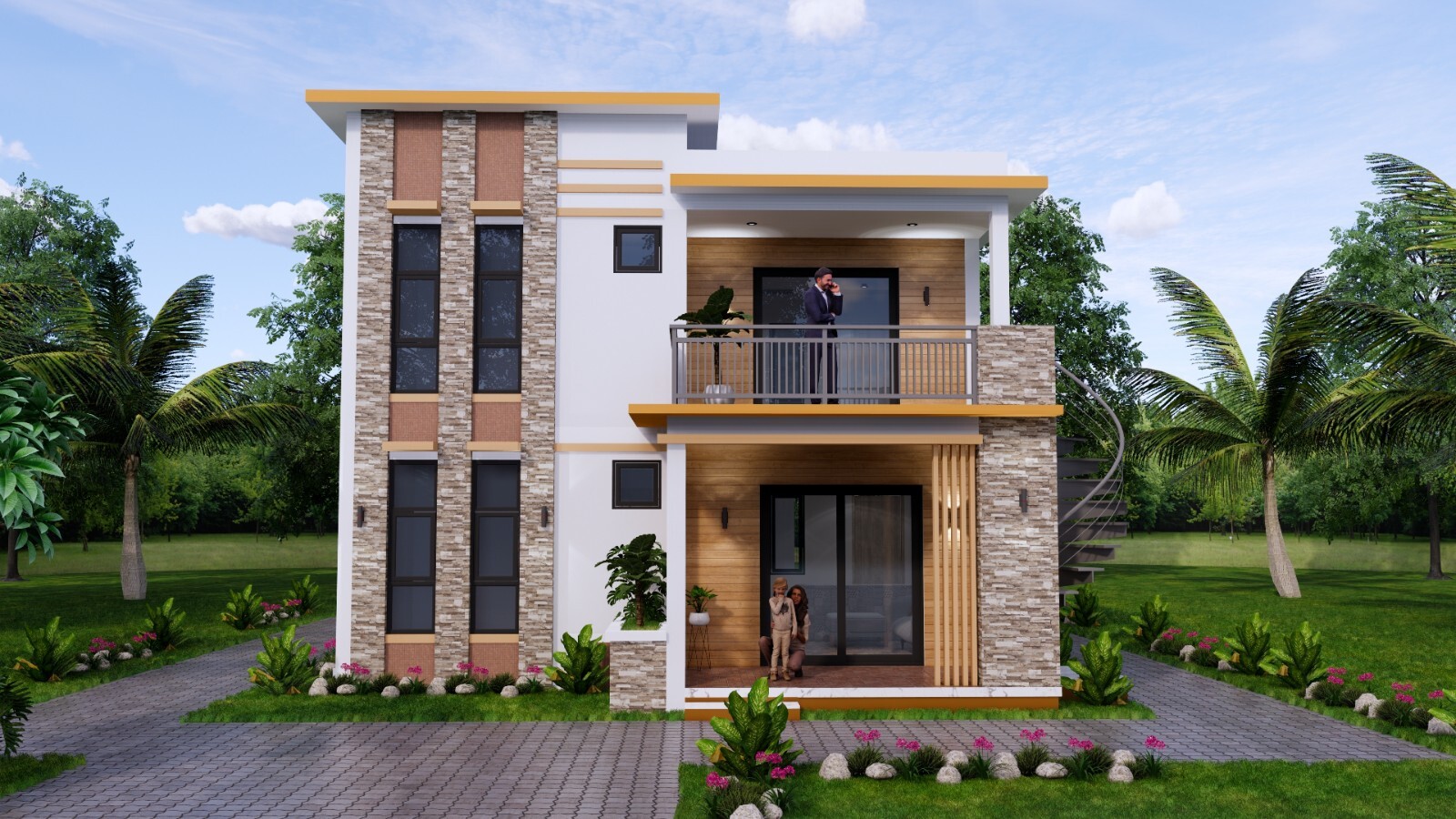 26x36 Feet House Plans 8x9 Meter 3 Bedrooms 2 Baths Terrace PDF (A4 ...