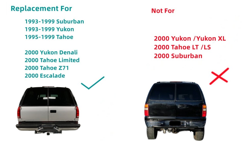 Passenger/Right Side Back Window Glass Heated For Yukon Suburban Tahoe ...