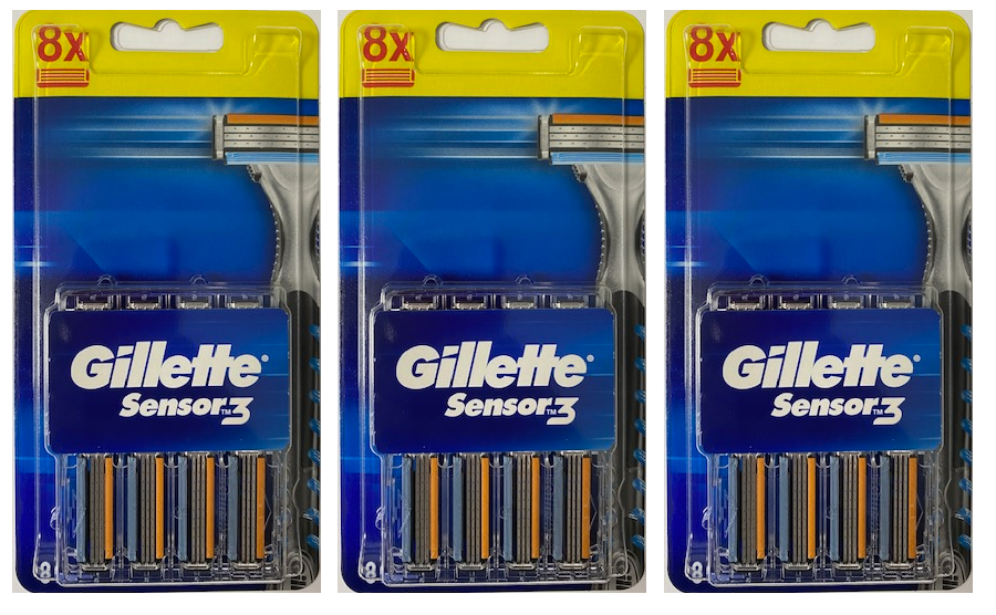 Gillette Sensor 3 Refill Razor Blades, 24 Cartridges (Fits Sensor Excel ...