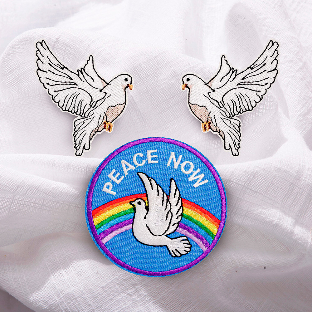 Dove Peace Now Embroidery Sew On Iron On Patch Badge Fabric Applique Craft Cap | eBay