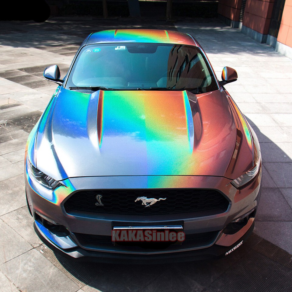 50FT GY Laser Iridescent Chameleon Pearl Chrome Entire Car Vinyl Wrap ...