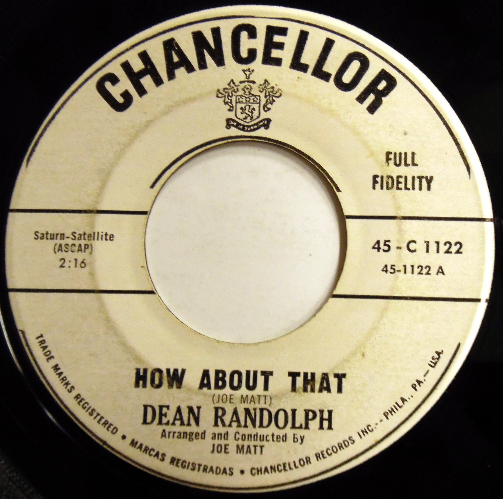 DEAN RANDOLPH 45 How About That / Come With Me PROMO Teen R&B Rocker ...