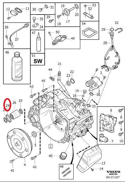 Volvo S60 S80 V90 XC60 XC90 Shaft Seal Automatic Shaft 30713728 75x62 ...