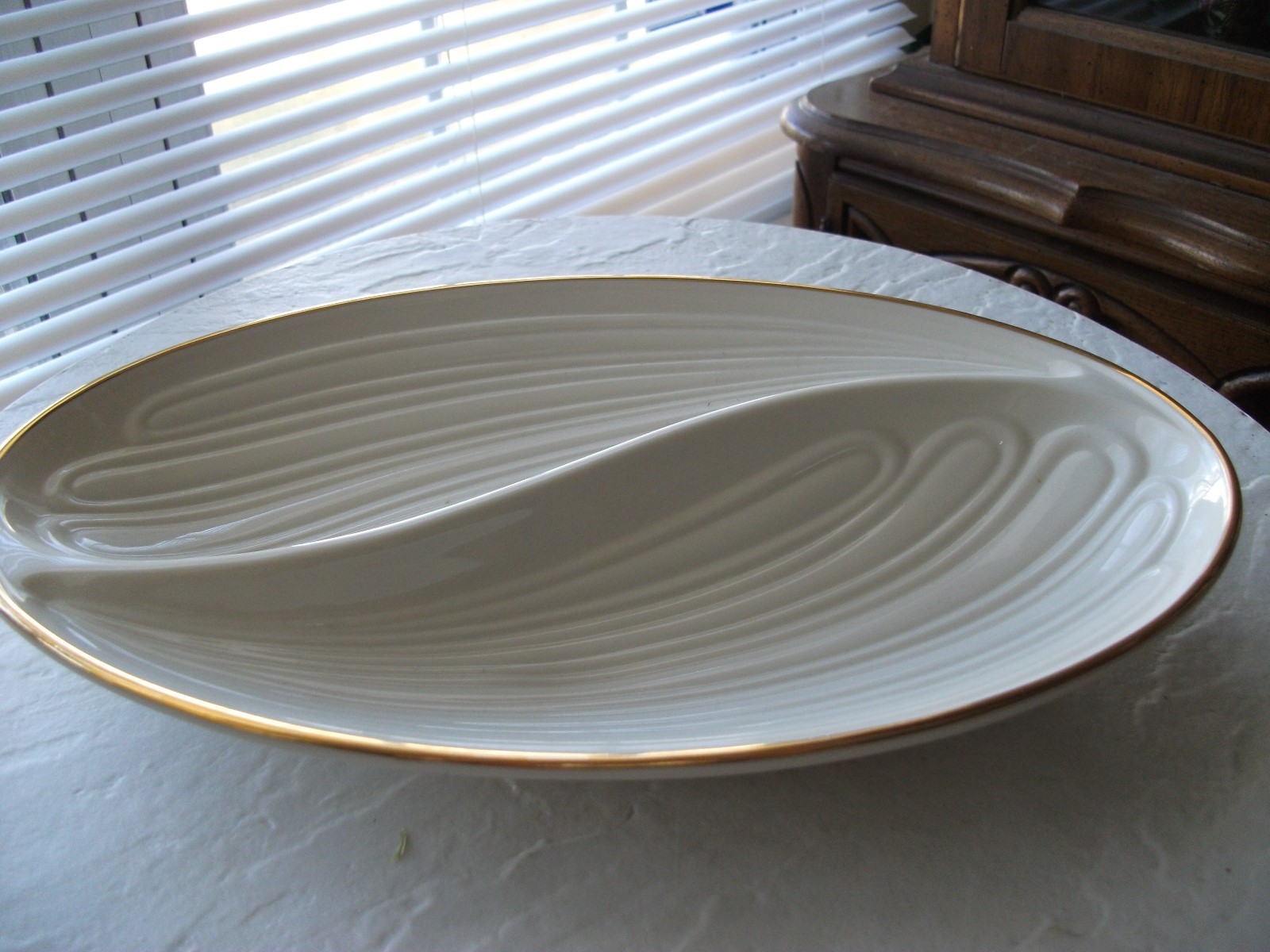 Lenox Housewarming Series Divided Serving Condiment Dish Ivory 24K Gold ...