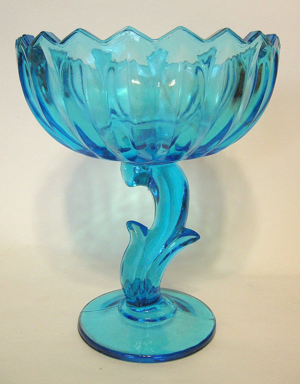 Vintage Indiana Glass Compote Tulip Shape Horizon Blue Model 1170 7 to ...