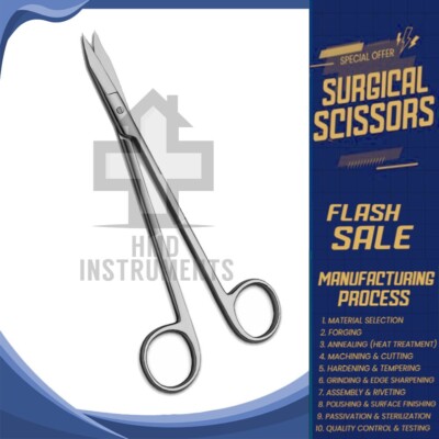 Davis Facelift Scissors – Tungsten Carbide Curved Blades, 18cm Surgical ...