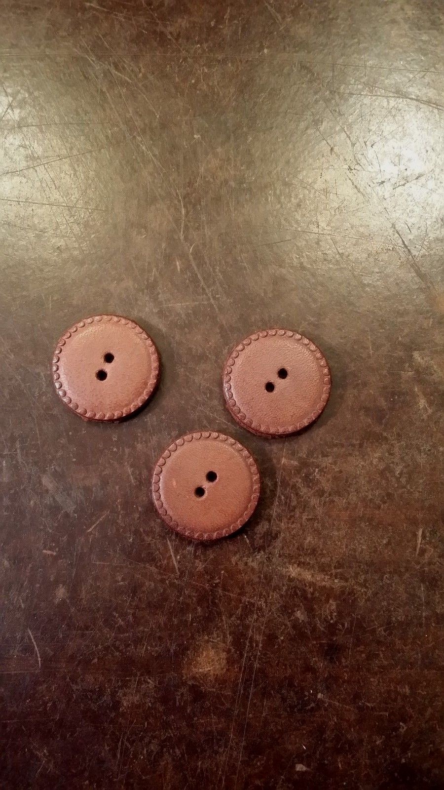3 VINTAGE BROWN LEATHER BUTTONS FREE SHIPPING | eBay