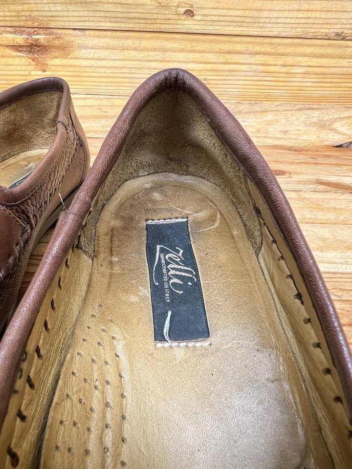 Mens Zelli Exotic Genuine Ostrich Brown Leather Milano Penny Loafer ...