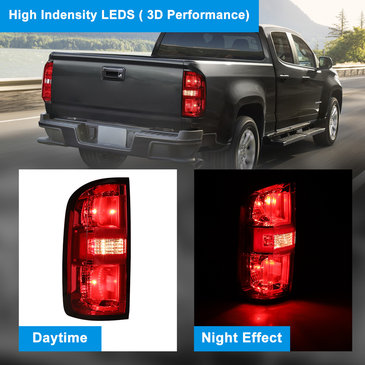 For 2015-2022 Chevy Colorado LED Tail Lights Halogen Brake Signal Lamp ...