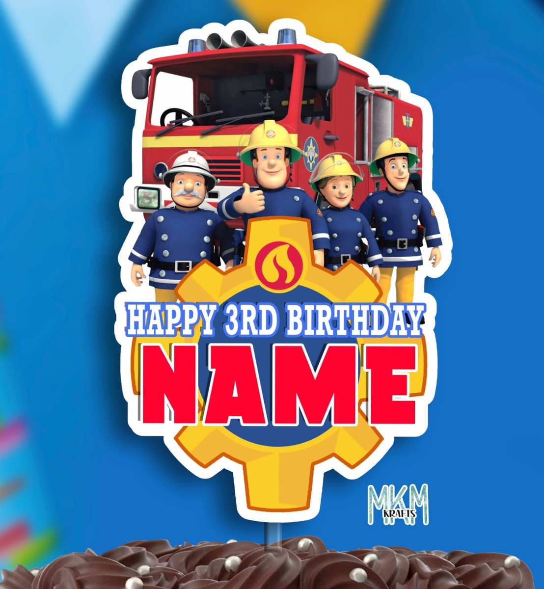 Happy Birthday Fireman Cake