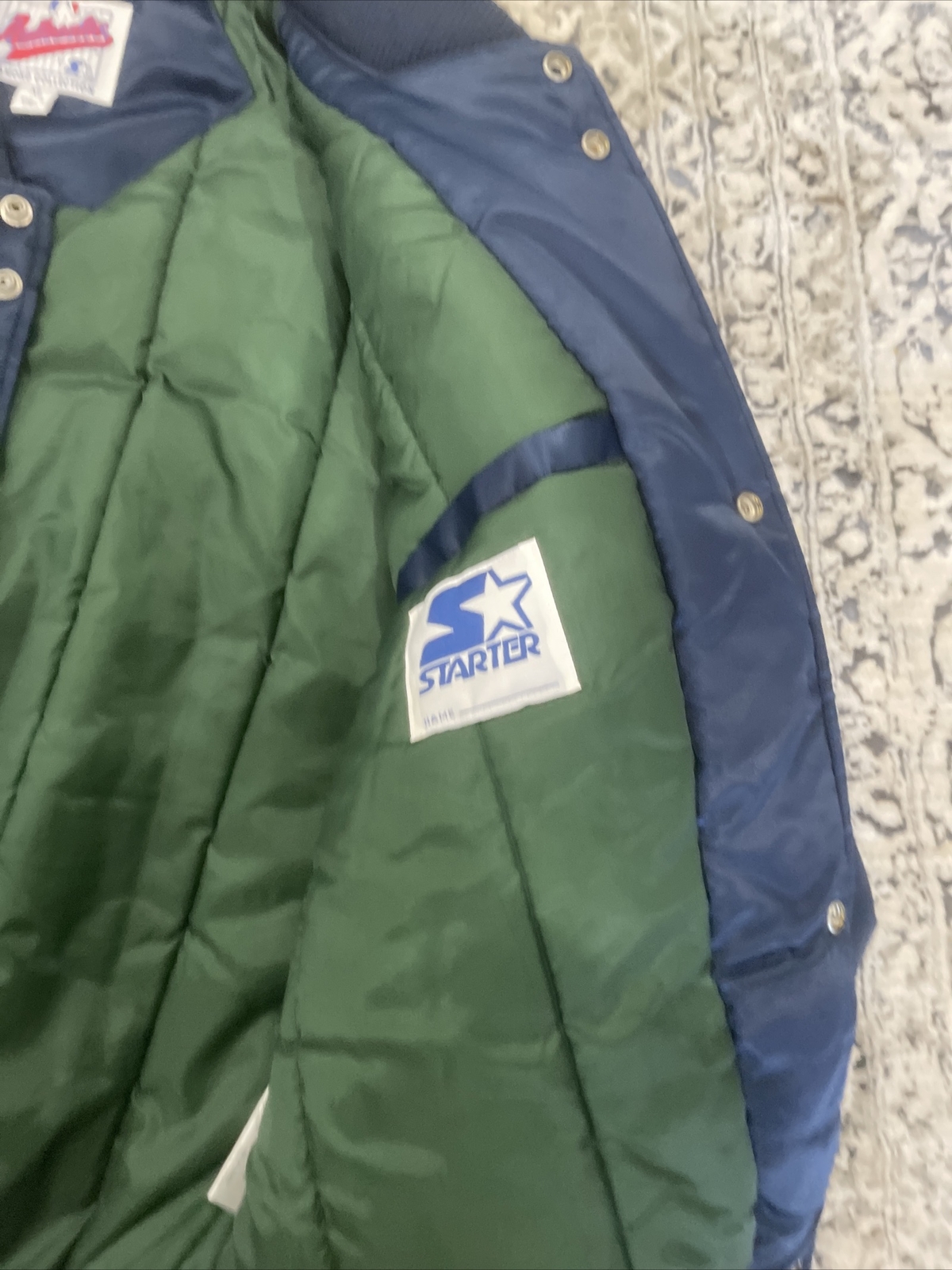 Vintage Starter MLB Milwaukee Brewers Diamond Spellout Satin Bomber ...