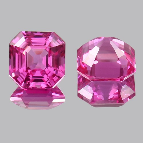 8x8 MM Natural Ceylon Pink Sapphire Loose Asscher Cut Matched Pair ...