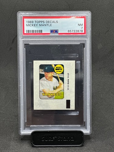 1969 TOPPS BASEBALL DECALS MICKEY MANTLE PSA 7 NM HOF *LAST TOPPS ISSUE ...