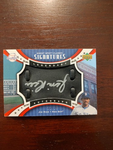 Jim RICE 2007 UD Sweet Spot Signatures Leather AUTO UPSIDE down ...