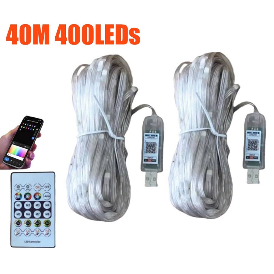 20-40M Smart Rainbow LED Permanent Outdoor Lights USB Bluetooth APP ...