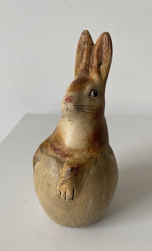 Vintage Walnut Ridge Primitives Chalkware Rabbit Bunny in Egg ...
