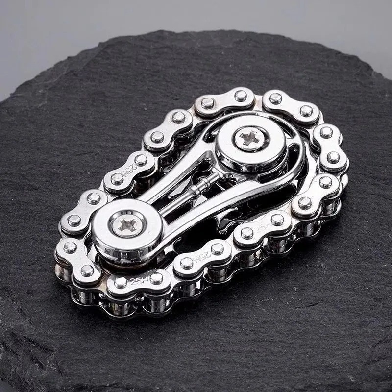 1X Fidget Roller Bike Chain Finger Toy Stress Anxiety Relief Chain Hand ...