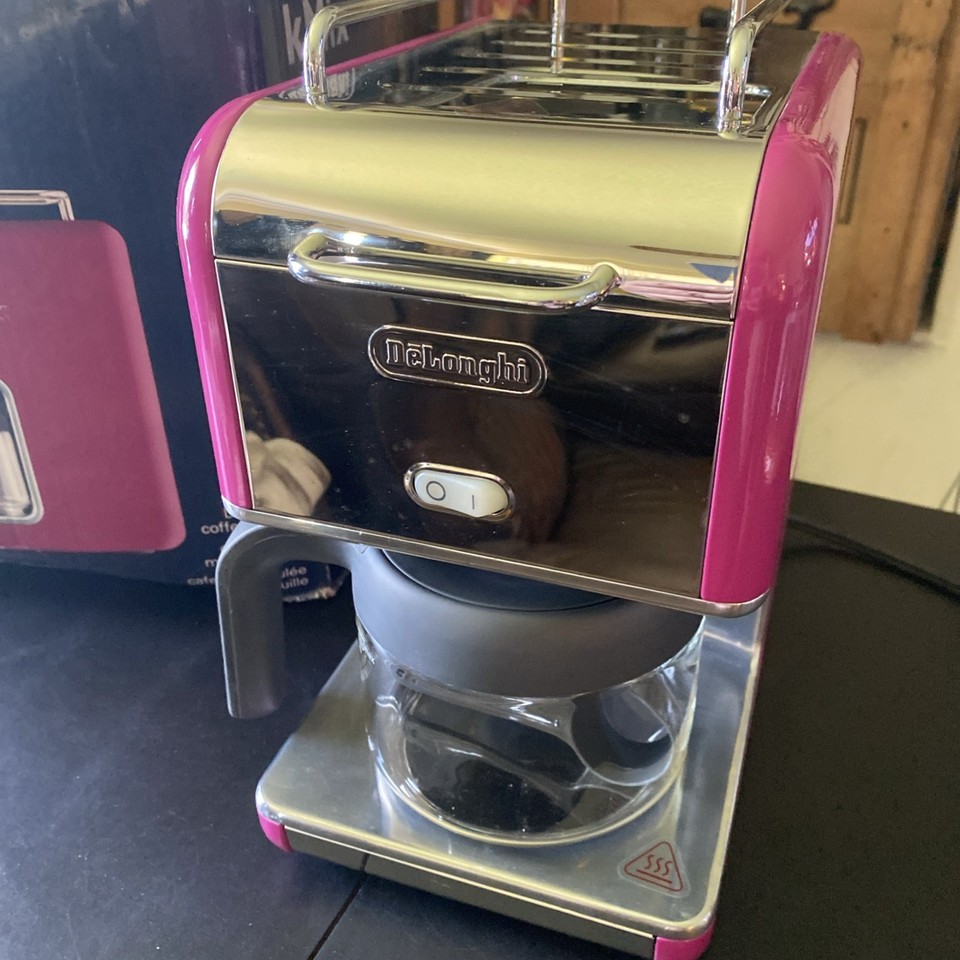 DeLonghi kMix Drip Coffee Maker Pink DeLonghi Stainless Steel Plastic ...