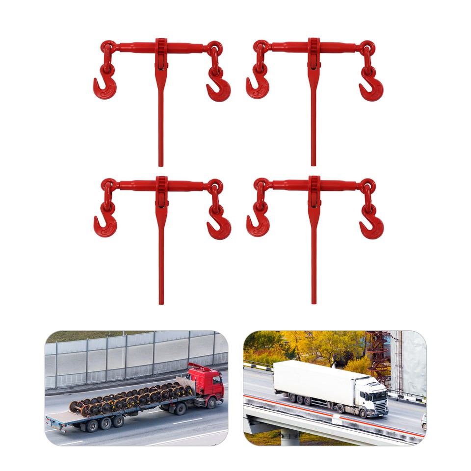 4 Ratchet Load Binder 3/8" - 1/2" Boomer Chain Equipment w/ G70 Hooks ...