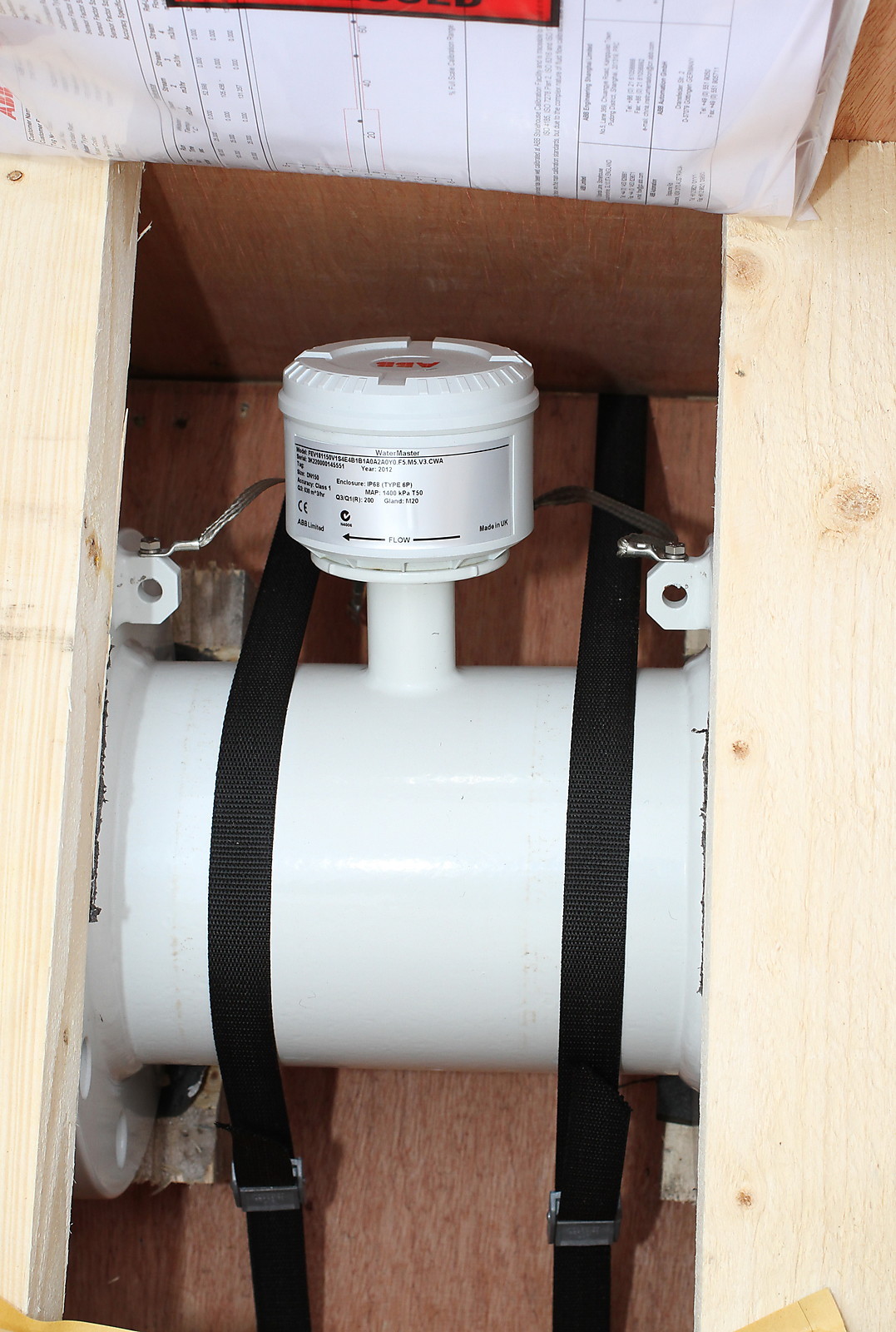 ABB WaterMaster FEV181 150mm 6" Magnetic Flow Meter Modbus 210m3/hr ...