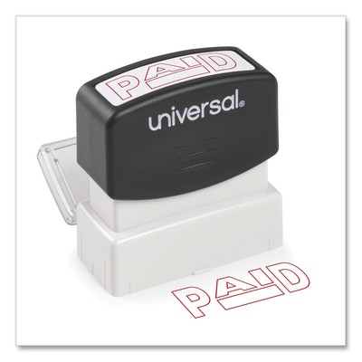 Universal Message Stamp, PAID, Pre-Inked One-Color, Red | eBay