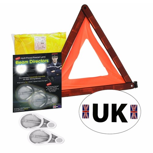 Travel Abroad Euro Warning Triangle Kit European Driving EU Emergency ...