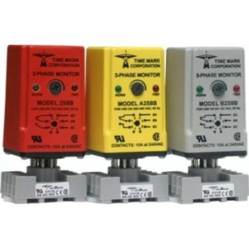 Time Mark A258B 3-Phase Monitor, 480 VAC, 10 A, 8 Pin, SPDT Contact ...