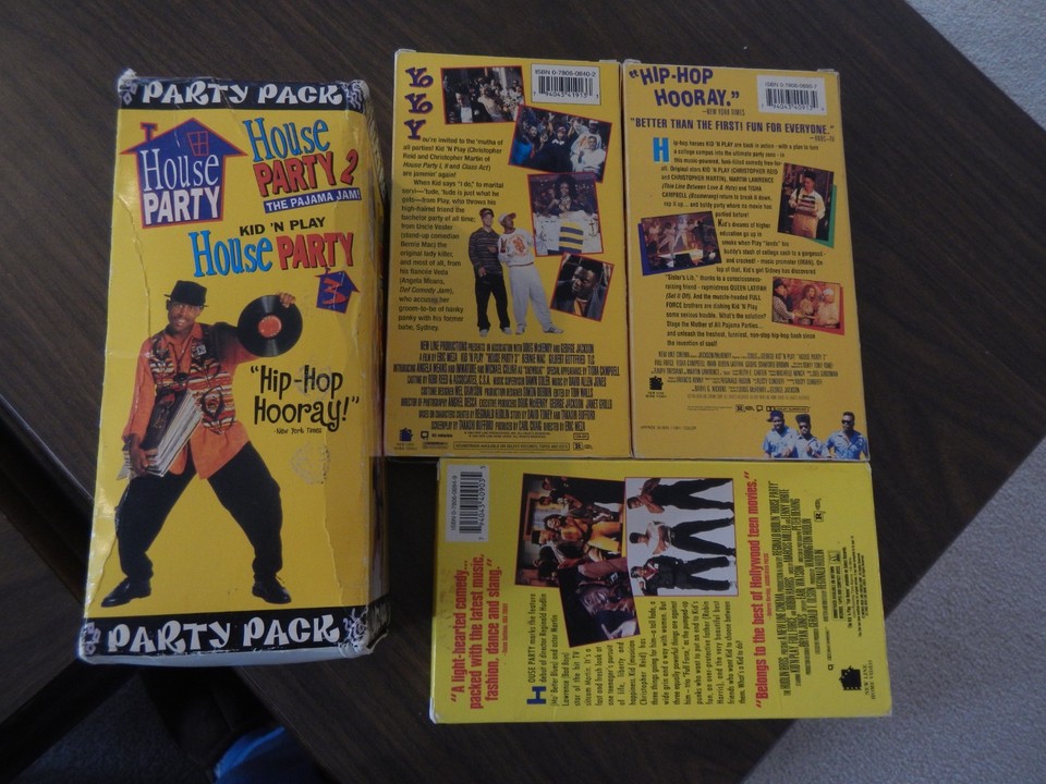 HOUSE PARTY 3 VHS LOT 1 2 3 PARTY PACK RARE BOX SET 1996 VTG. KID N ...